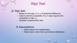 Basic Concepts of Non-Parametric Methods ( Statistics ) | PPTX