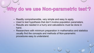 Basic Concepts of Non-Parametric Methods ( Statistics ) | PPTX