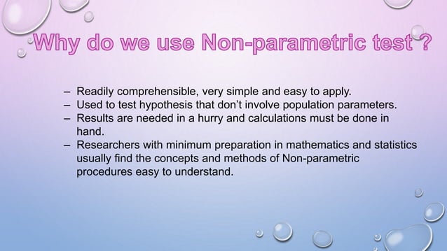 Basic Concepts of Non-Parametric Methods ( Statistics ) | PPT