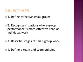 Groupd dynamics & team building in teaching | PPTX