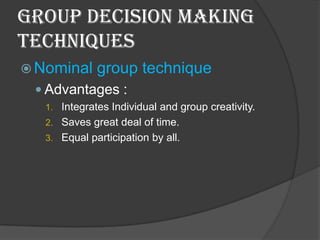 Group decisiion making | PPT