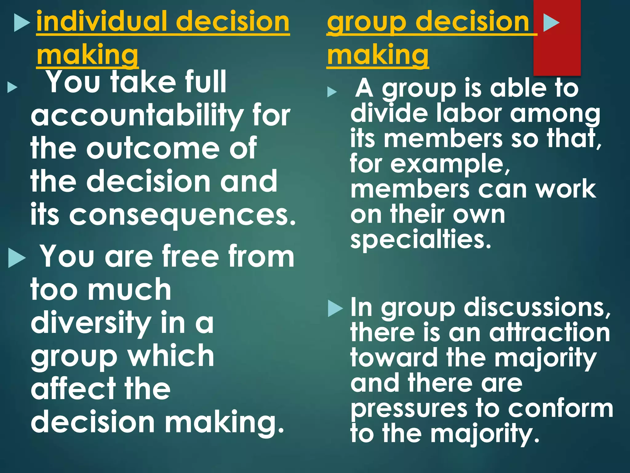 Group decision making | PPTX