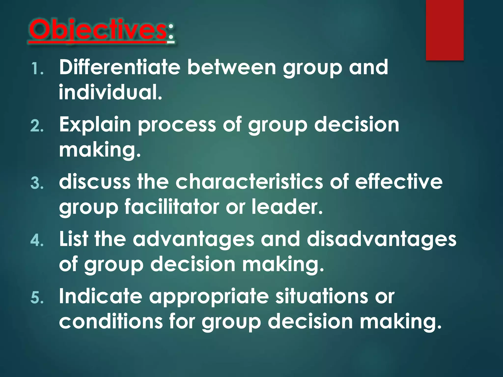 Group decision making | PPTX
