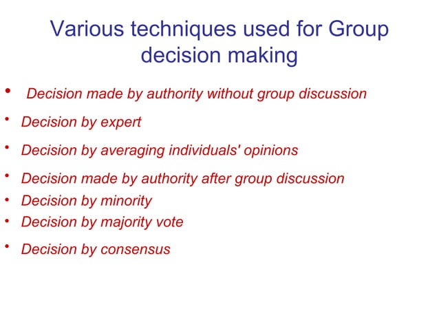 Group decision making technique | PPT