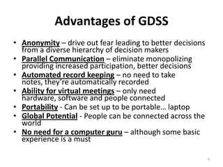 Group decision support systems (gdss) | PPTX