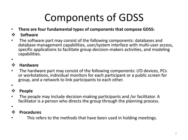 Group Decision Support Systems Gdss