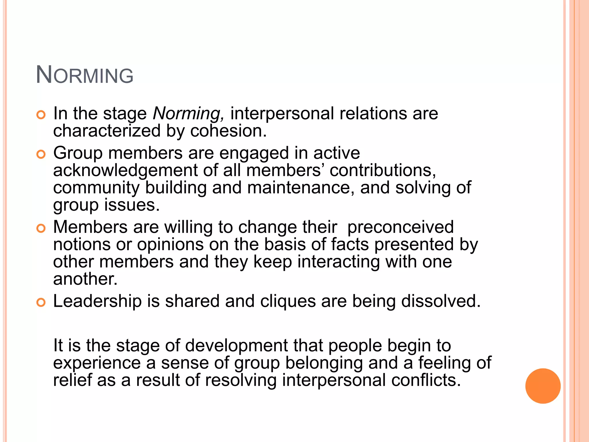 Stages of Group Development | PPTX