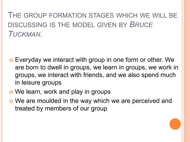 Stages of Group Development | PPTX
