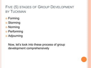 Stages of Group Development | PPTX