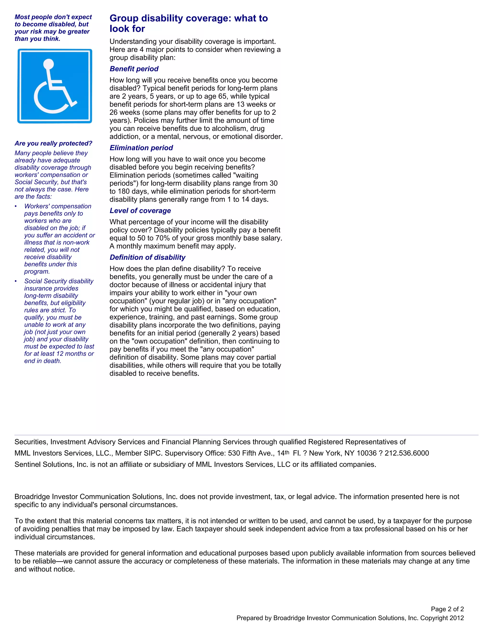 Group Disability Insurance | PDF | Government Support and Welfare ...