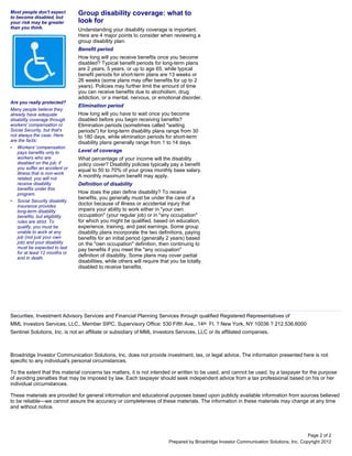 Group Disability Insurance | PDF | Government Support and Welfare ...