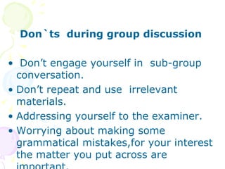 Group discussion | PPT