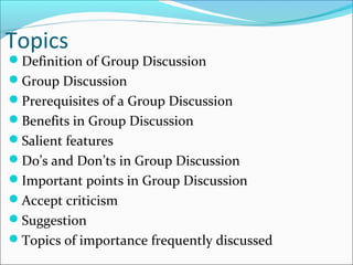 Group discussion | PPT