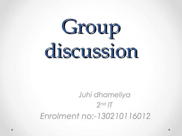 Group discussion | PPT