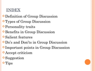 Group discussion | PPT
