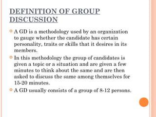 Group discussion | PPT