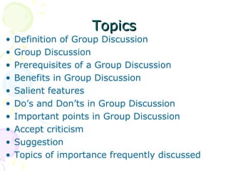 Group discussion | PPT