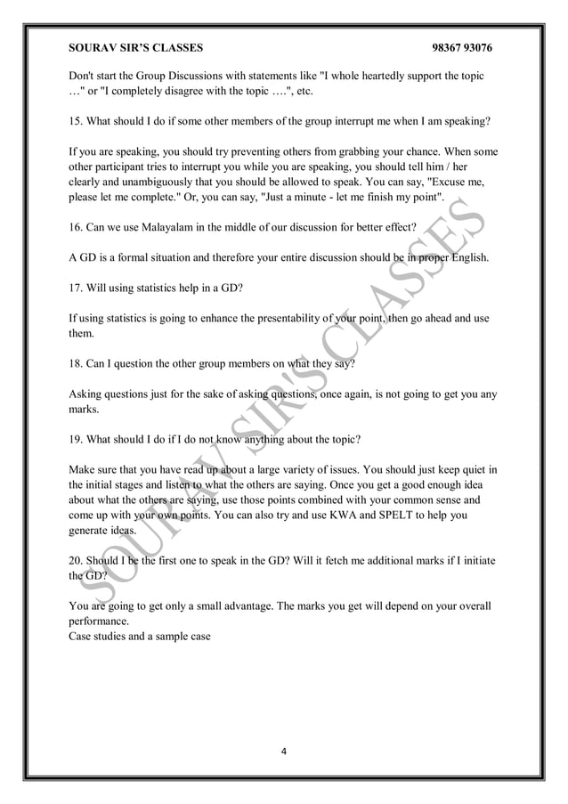 Group discussion | PDF