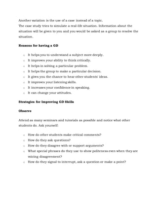 Group discussion | DOCX