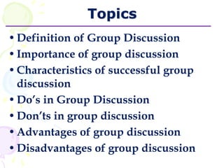 Group discussion | PPTX