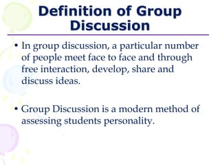 Group discussion | PPTX