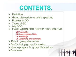 Group discussion | PPTX