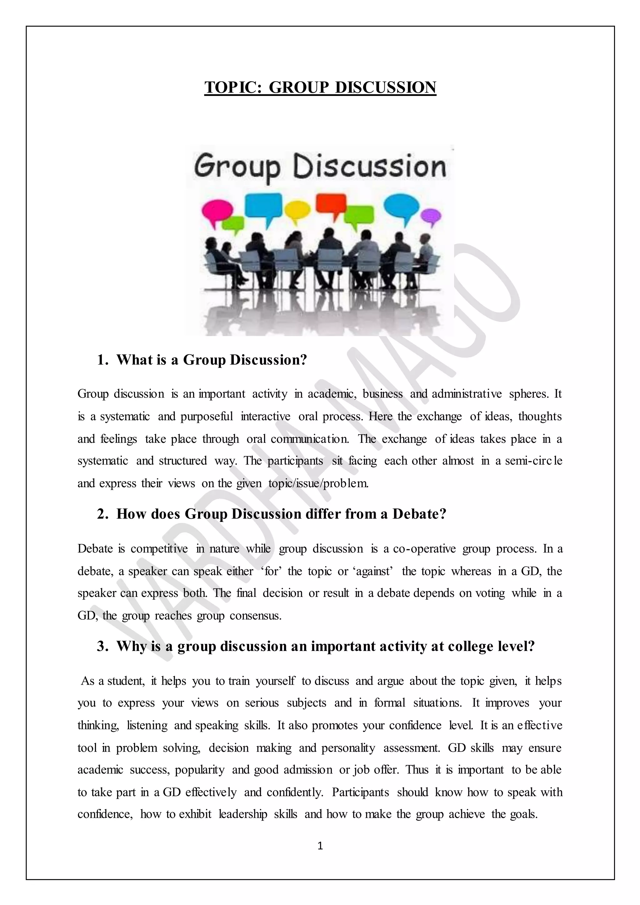 Group discussion | PDF