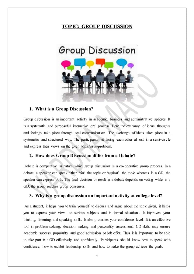 Group discussion | PDF