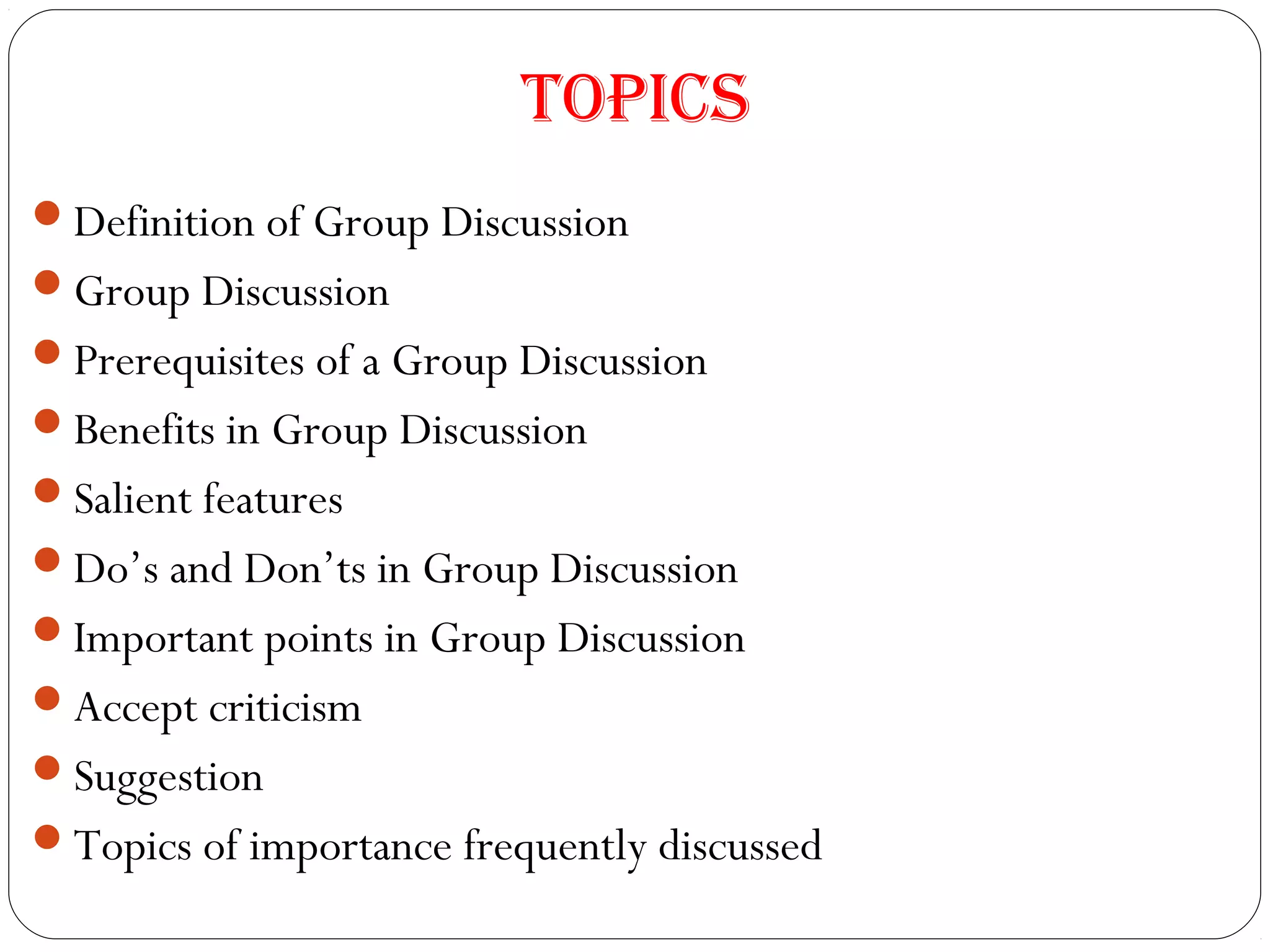 Group discussion | PPT