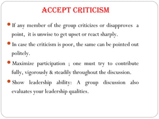 Group discussion | PPT | Education