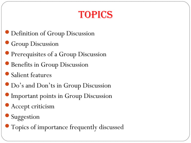 Group discussion | PPT