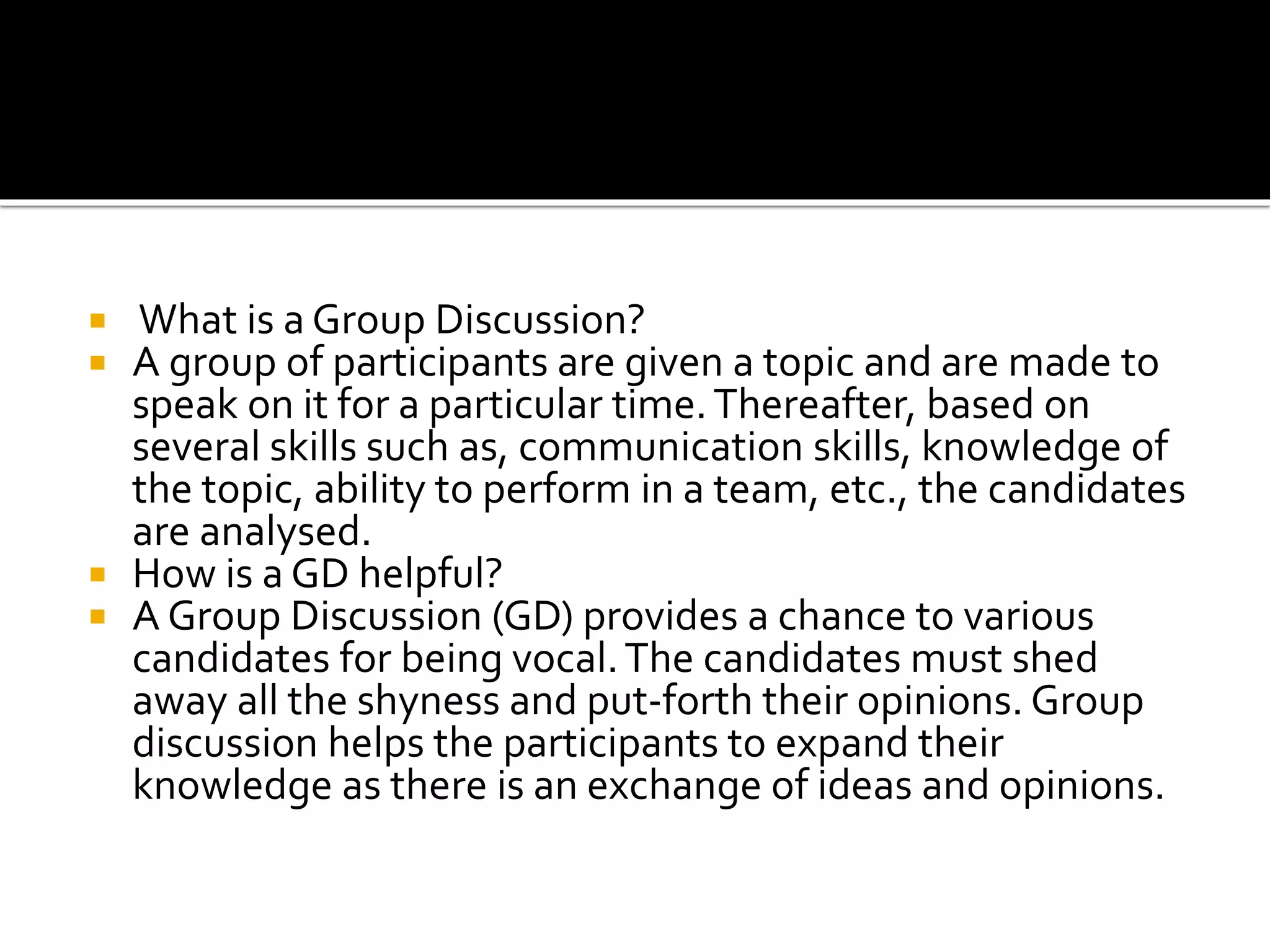 Group discussion. complete guide | PPTX