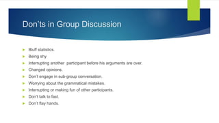 Group discussion | PPT