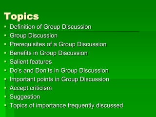 Group discussion(130210125095) | PPT
