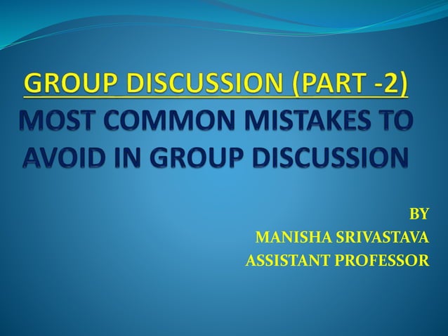 Group discussion (part 2) | PPTX