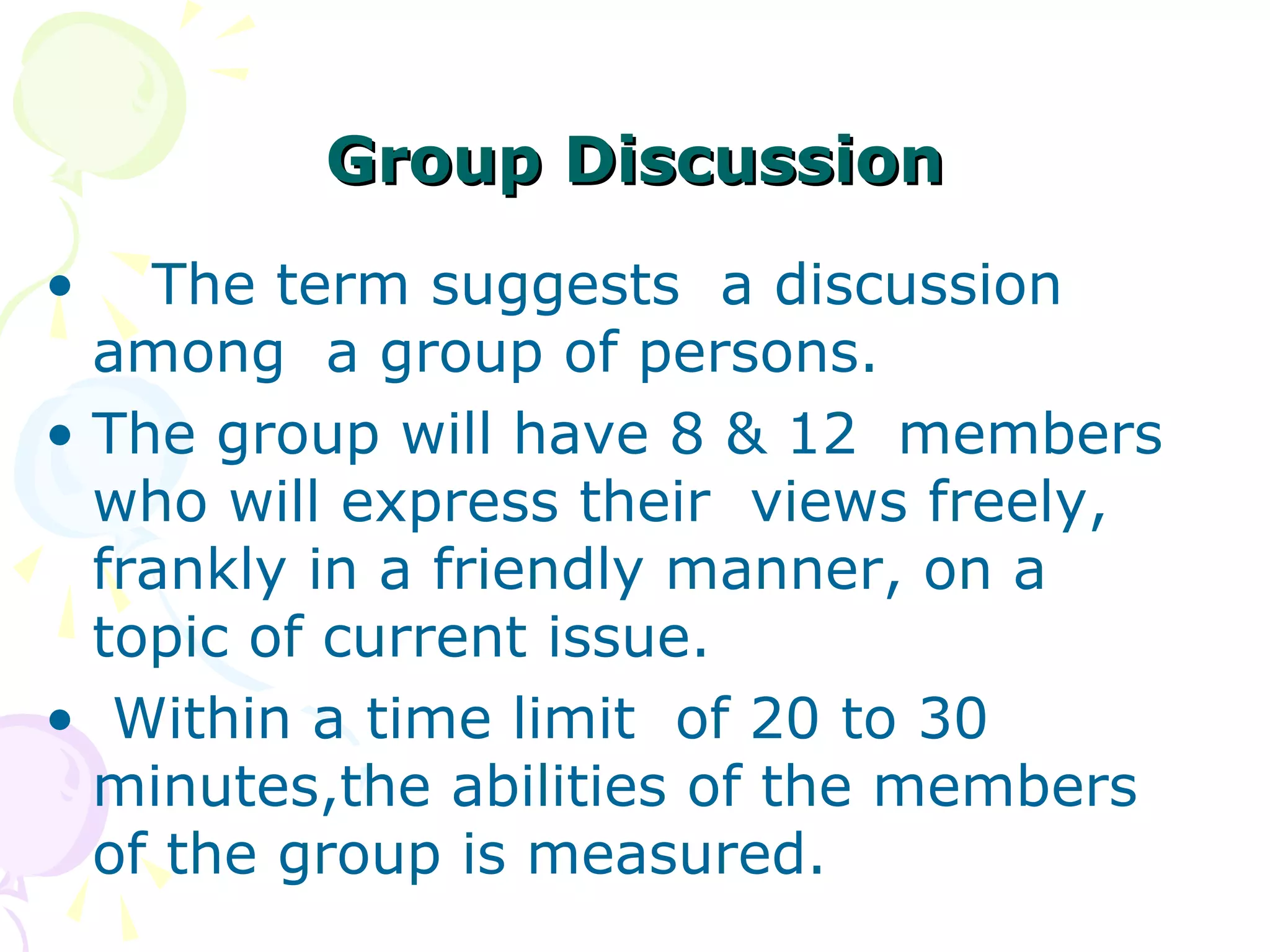 Group discussion ppt | PPT