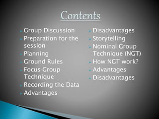 Group Discussion Techniques, Research work | PPTX