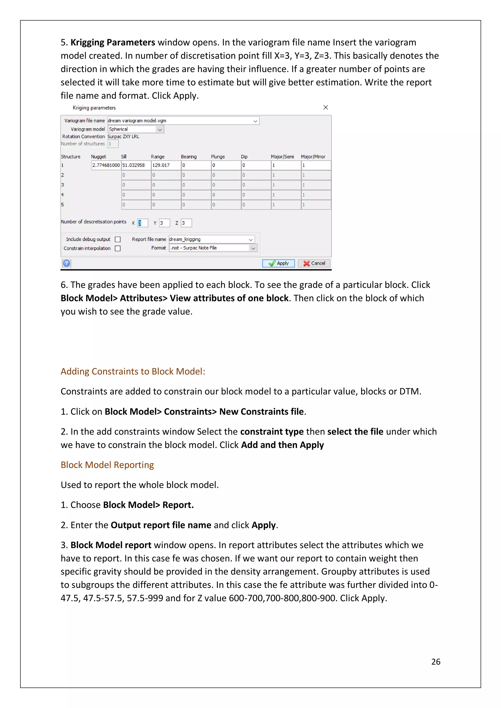 Resource Estimation Using Surpac Software In Mining Pdf Databases