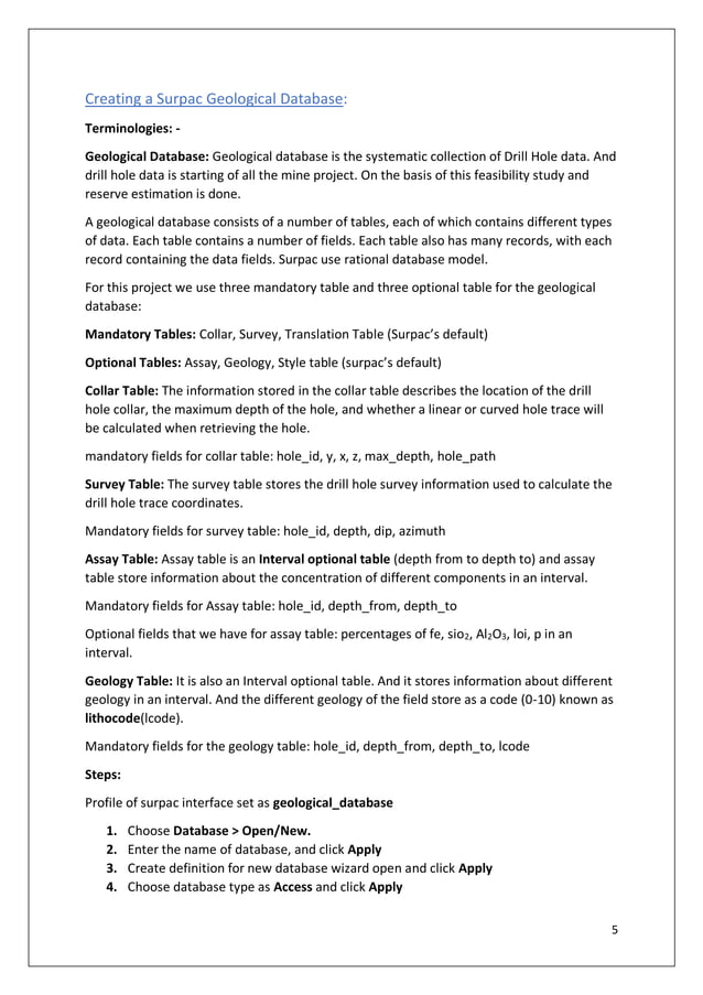 Resource estimation using Surpac software in mining | PDF | Databases | Computer Software and ...