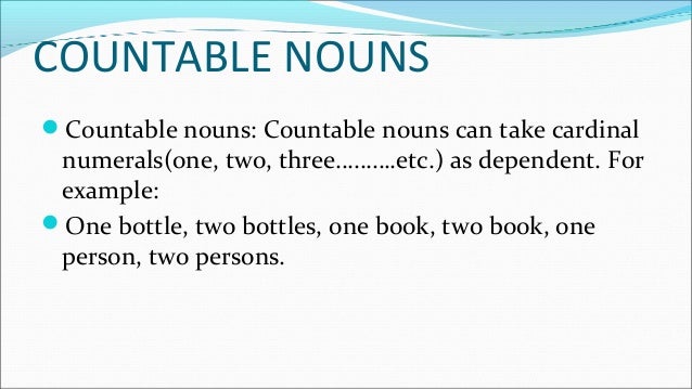 Countability of nouns