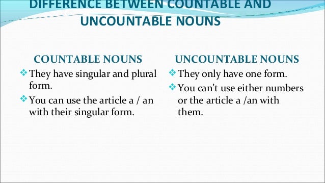 Countability of nouns