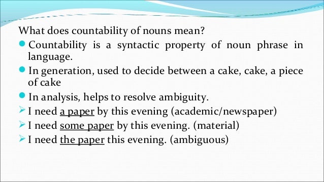 Countability of nouns