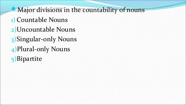 Countability of nouns