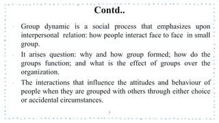 Group dynamic leadership and management | PPTX