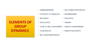 Group Dynamic(presentation for nursing management) | PPTX