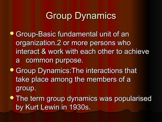 Group dynamics | PPT