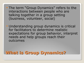 Group dynamics | PPT