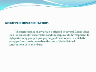 Group dynamics | PPTX