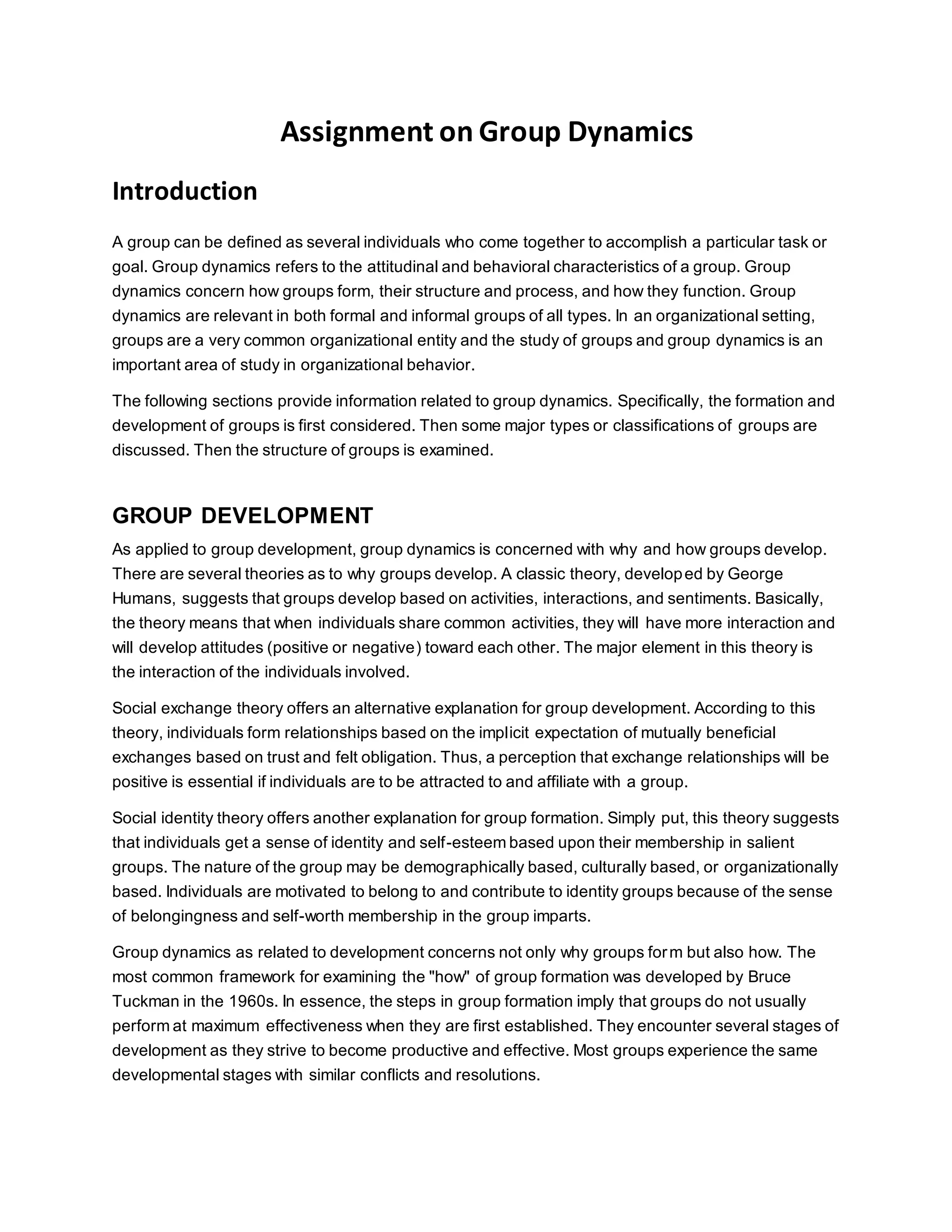 Group dynamics | DOCX