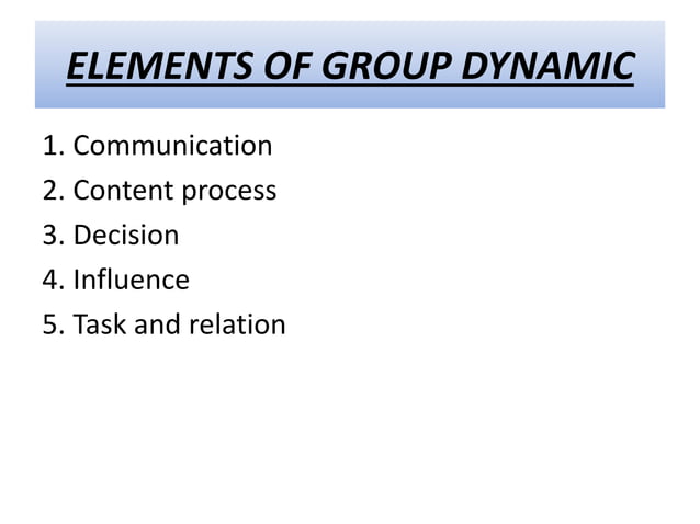 Group dynamics | PPT